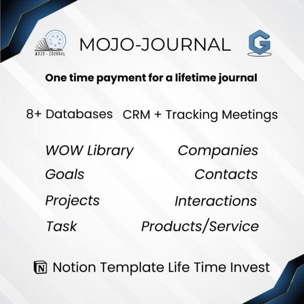 MOJO-JOURNAL All-In-One Life Operating System for Entrepreneurs (Notion ...